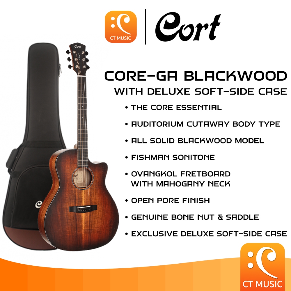 Cort Core-GA Blackwood with Deluxe Soft-Side Case Acoustic Guitar ...