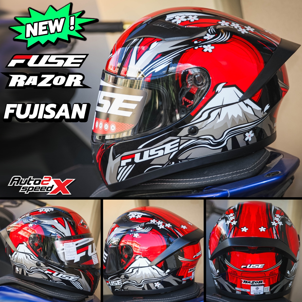 หมวกกันน็อค FUSE RAZOR สีพื้นดำด้าน 2024 ใหม่ล่าสุด | Shopee Thailand