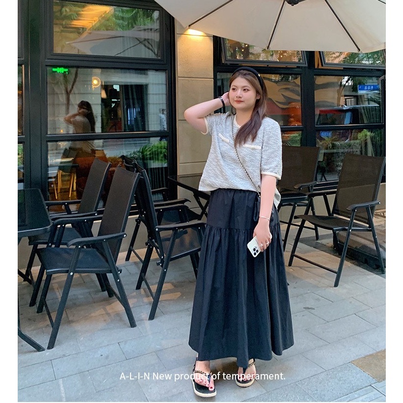 CC Plus+(823)กระโปรงยาวทรงระบาย เอวสม็อก มีซับ ใส่สบายทรงพริ้ว สไตล์สาว ...