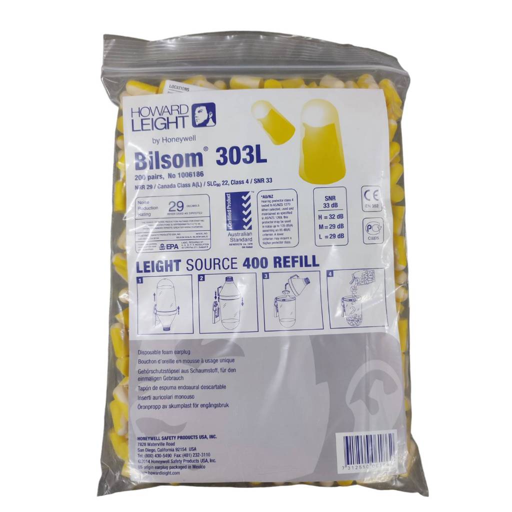 Ear plug ที่อุดหูลดเสียง รุ่น Bilsom 303L สีขาว-เหลือง by Honeywell ของ ...