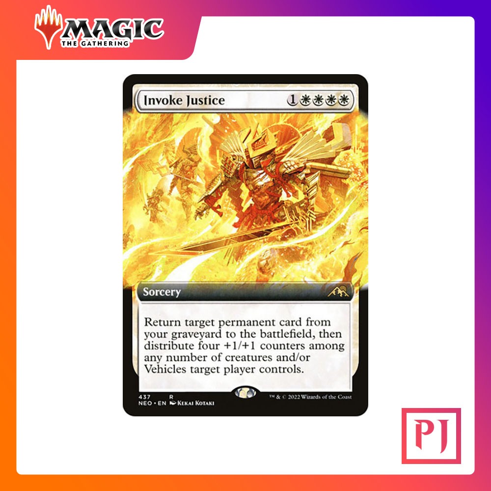 [MTG] Invoke Justice (Extended Art) [NEO] [WHITE] [RARE] [NORMAL] [ENG] (การ์ดเมจิค / Magic the ...