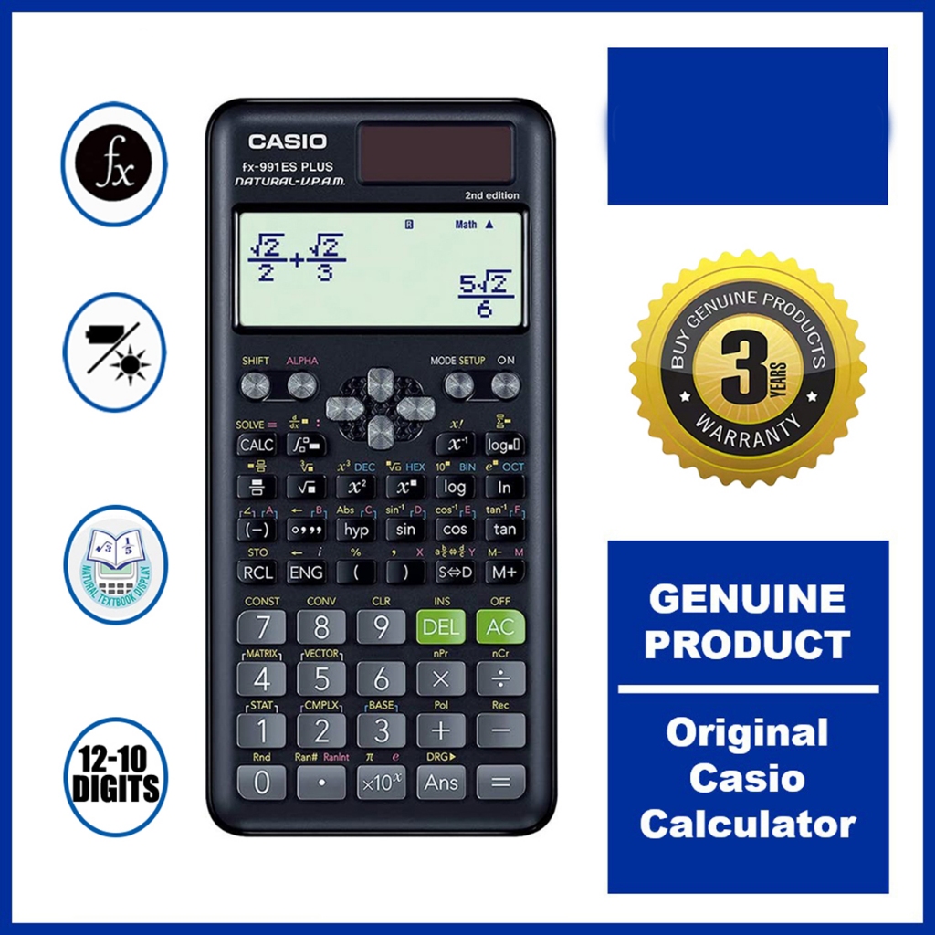 Scientific Calculator CASIO Fx-991ES plus Latest Generation Solar ...
