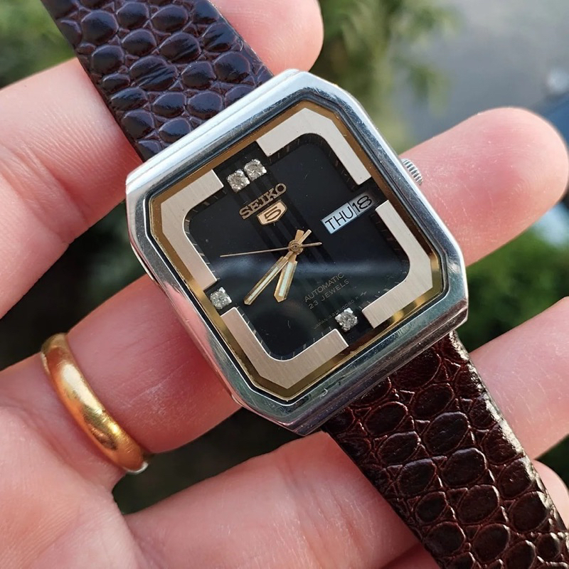 Seiko 5 tank automatic vintage มือสองแท้ 💯 สภาพดีมาก | Shopee Thailand