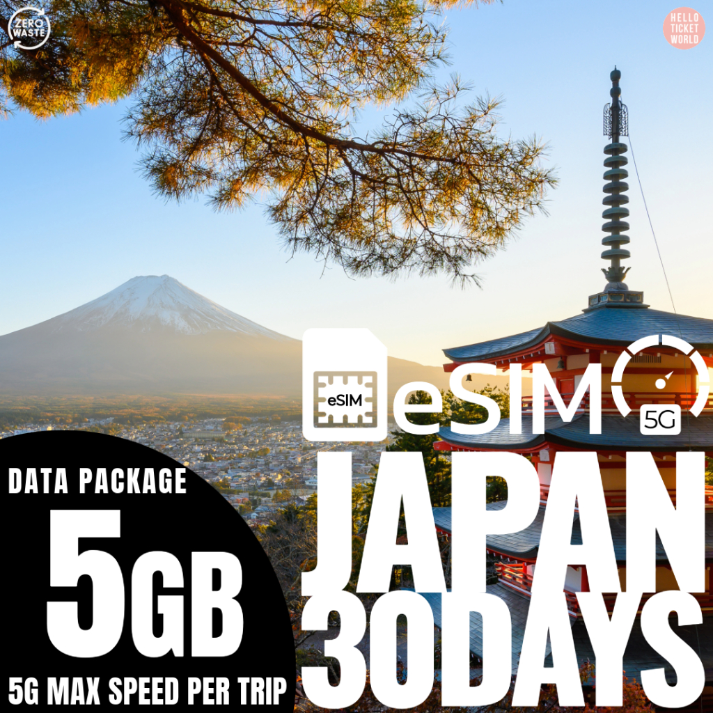 eSIM JAPAN อีซิมญี่ปุ่น - ดาต้าแพคเกจท่องเที่ยวญี่ปุ่น 30วัน เน็ต5Gเต็มสปีด Unlimited Data ...