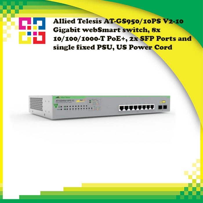 Allied Telesis AT-GS950/10PS V2-10 Gigabit webSmart 8x 10/100/1000-T PoE+, 2x SFP Ports | Shopee ...