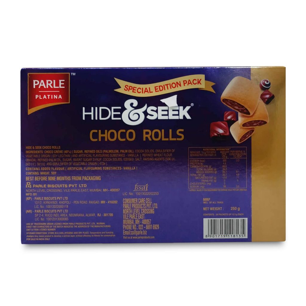 Parle Hide & Seek Choco Rolls 250 g | Shopee Thailand