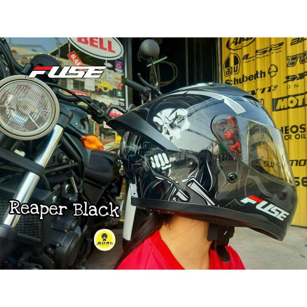 หมวกกันน็อค FUSE RAZOR ลาย Reaper Black 2024 ใหม่ล่าสุด | Shopee Thailand