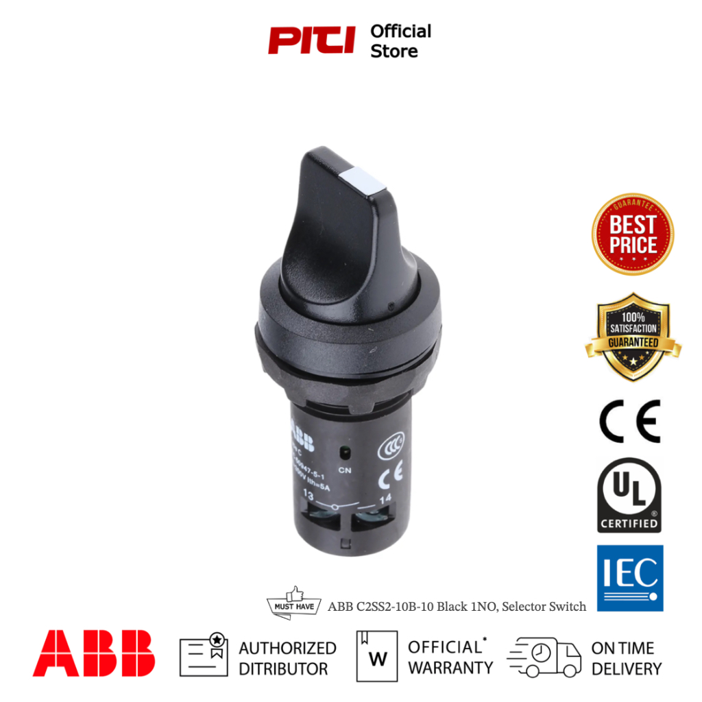 ABB C2SS2-10B-10 24-300V Black 1NO, Selector Switch # 1SFA619201R1016 | Shopee Thailand