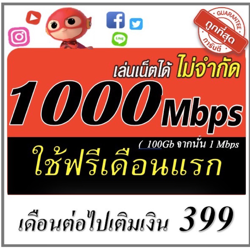 ซิมเน็ตไม่อั้น 4Mbps 15Mbps 20Mbps ใช้ฟรีเดือนแรก | Shopee Thailand