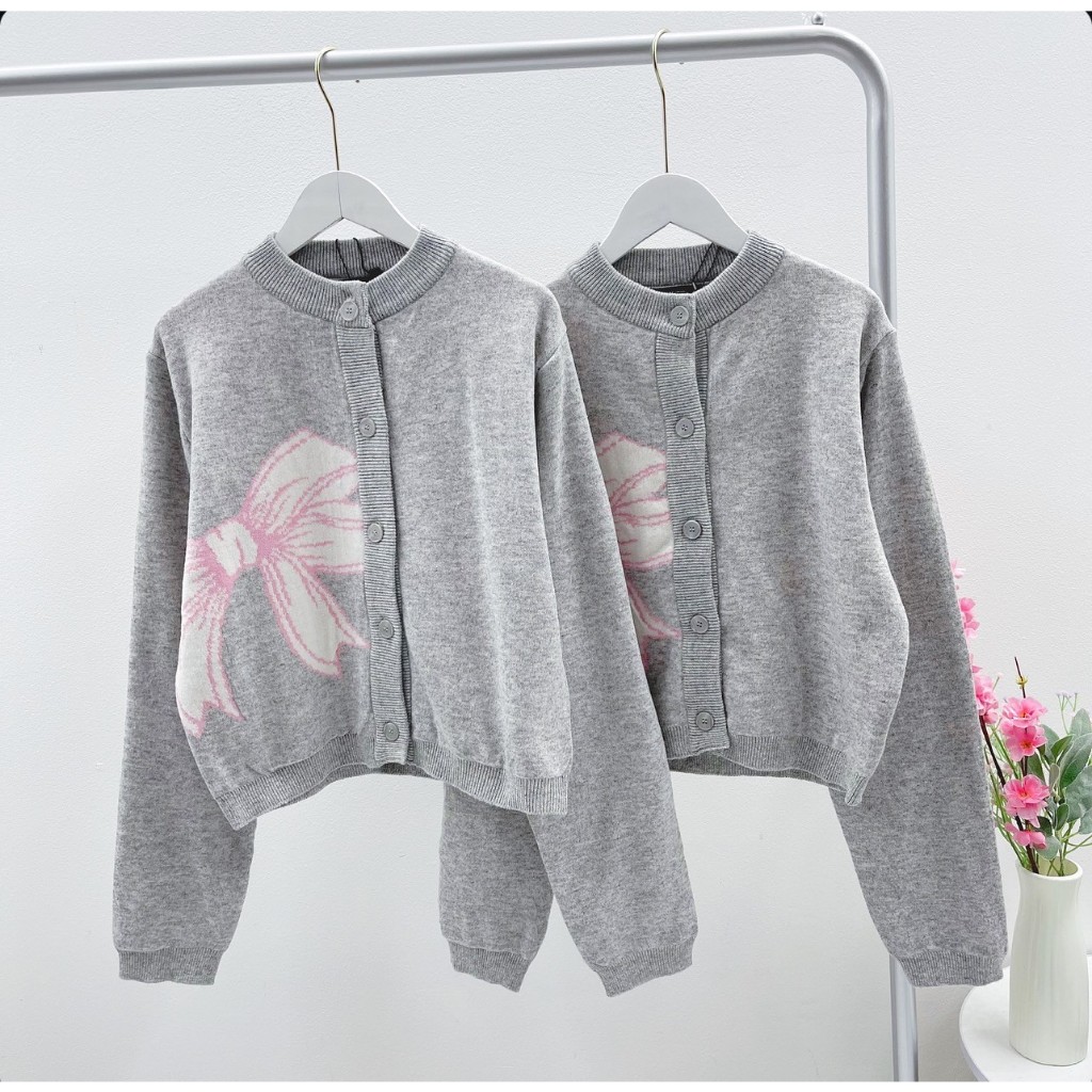 RONRON BIG RIBBON KNIT CARDIGAN | Shopee Thailand