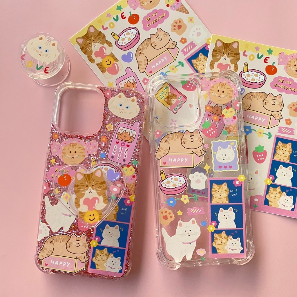 เคส ลายแมวส้ม แมวขาว ลายใหม่ น่ารัก สดใส (เฉพาะเคสไม่รวม Griptox ...
