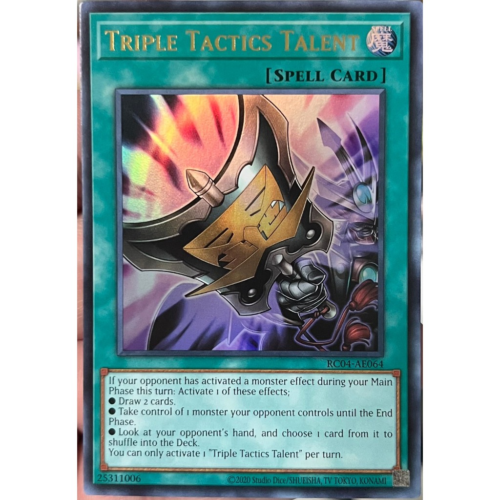 Yugioh Asia-Eng [RC04-AE064] Triple Tactics Talent (Ultra Rare) การ์ด ...