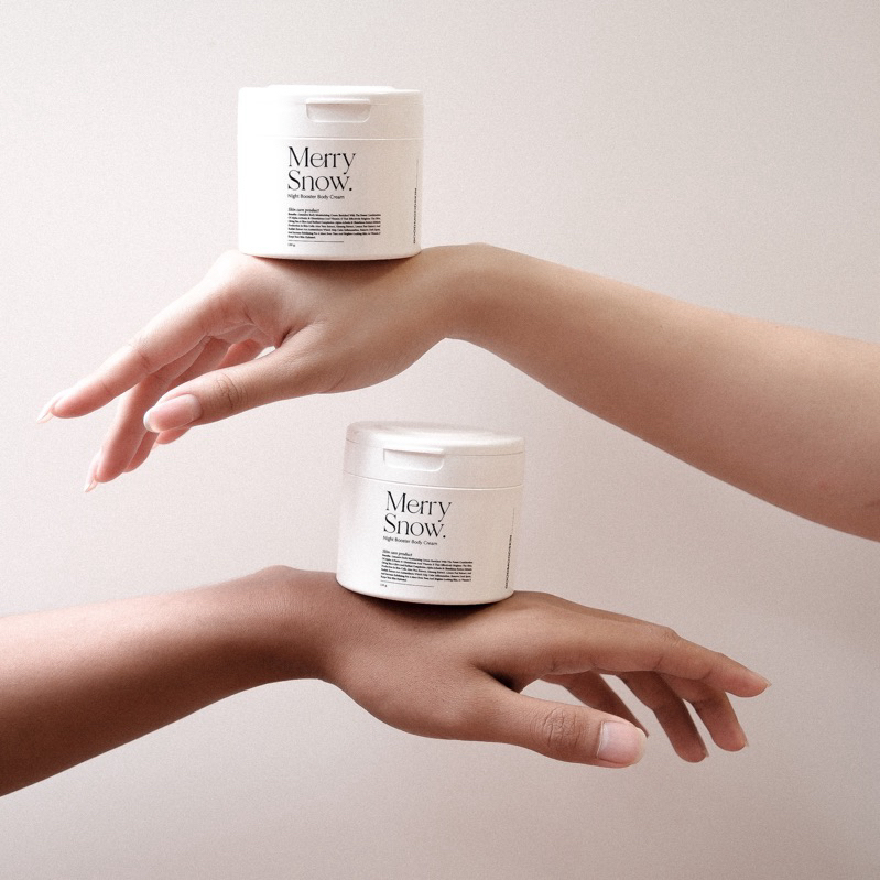MERRY SNOW NIGHT BOOSTER BODY CREAM / ครีมผีดิบบูสเตอร์ผิวขาว 2 กระปุก ...