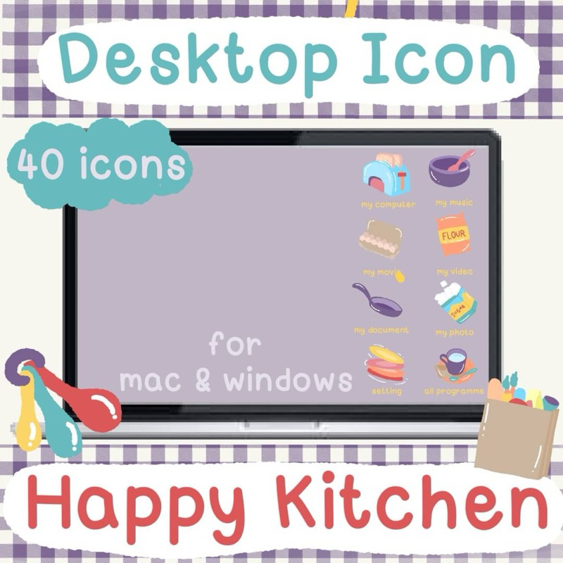Icon Folder & wallpaper happy kitchen ใช้ได้ทั้ง Windows และ Macbook ...