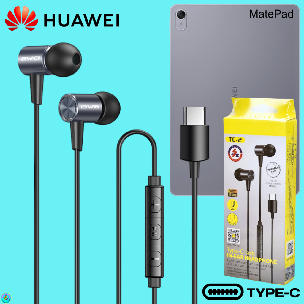 หูฟัง สมอลทอล์ค Huawei Type-C ไทป์ซี In Ear สำหรับ หัวเหว่ย MatePad ...