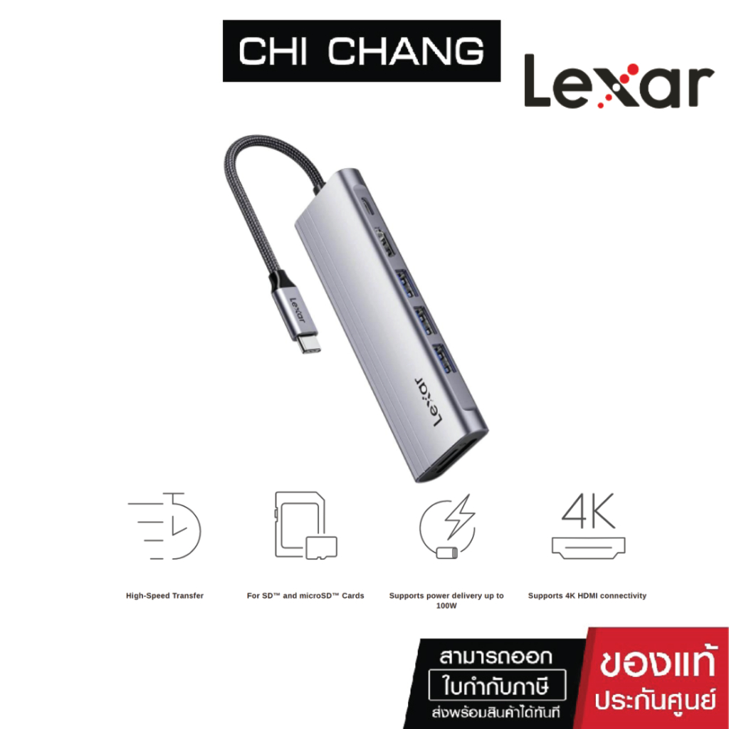 LEXAR 7-in-1 USB-C Hub H31 LXR-LPAH31N HUB AND CARD Reader 7 in 1 ...