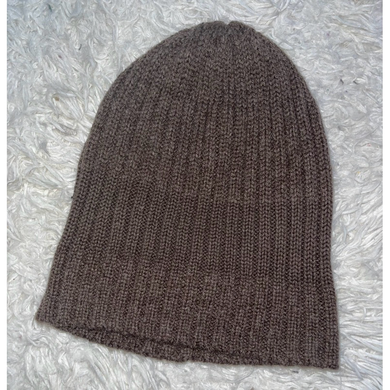 หมวกไหมพรม MUJI : Non-Itchy Ribbed Beanie #14982697484 | Shopee Thailand