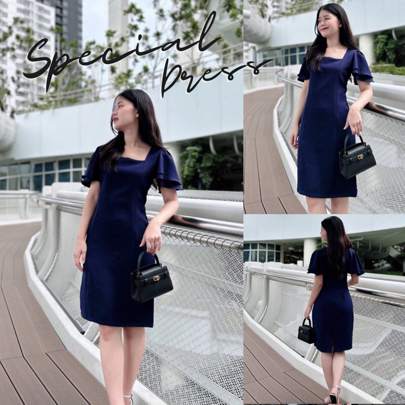 Special Dress 🦋🪐ชุดเดรสแขนกระดิ่ง ใส่ออกงาน หรือ ใส่ทำงานได้ - BSR C ...