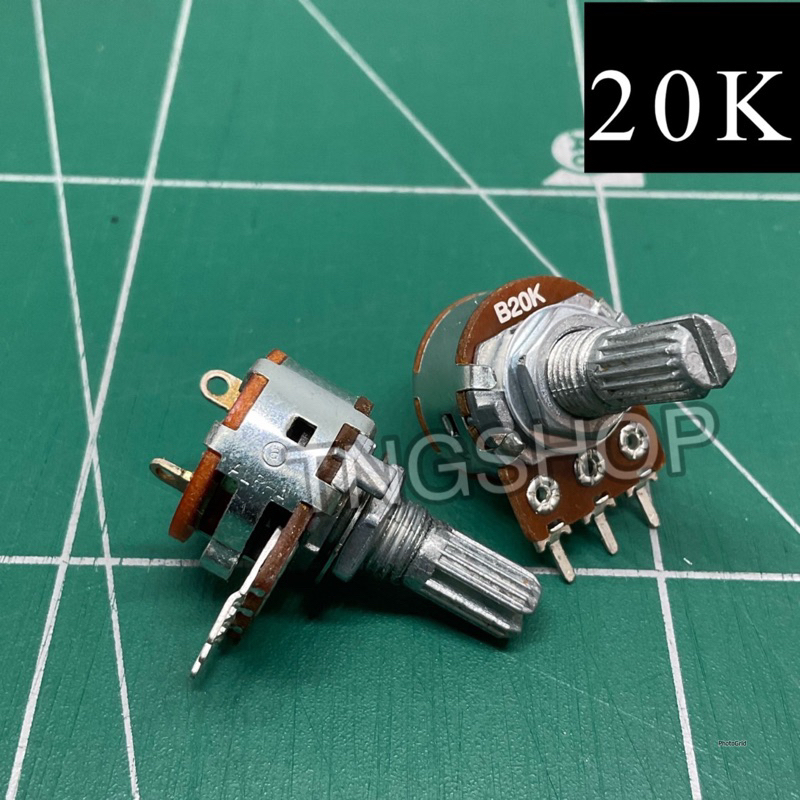 VR วอลลุ่ม มีสวิตช์ ชั้นเดียว ALPHA 5K 10K 20K 50K 100K 500K แกน17มิล ...