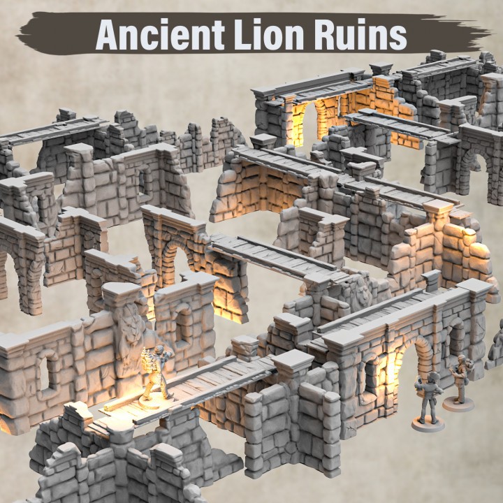 Ancient Lion Ruins set สำหรับ TRPG, table top war games | Shopee Thailand