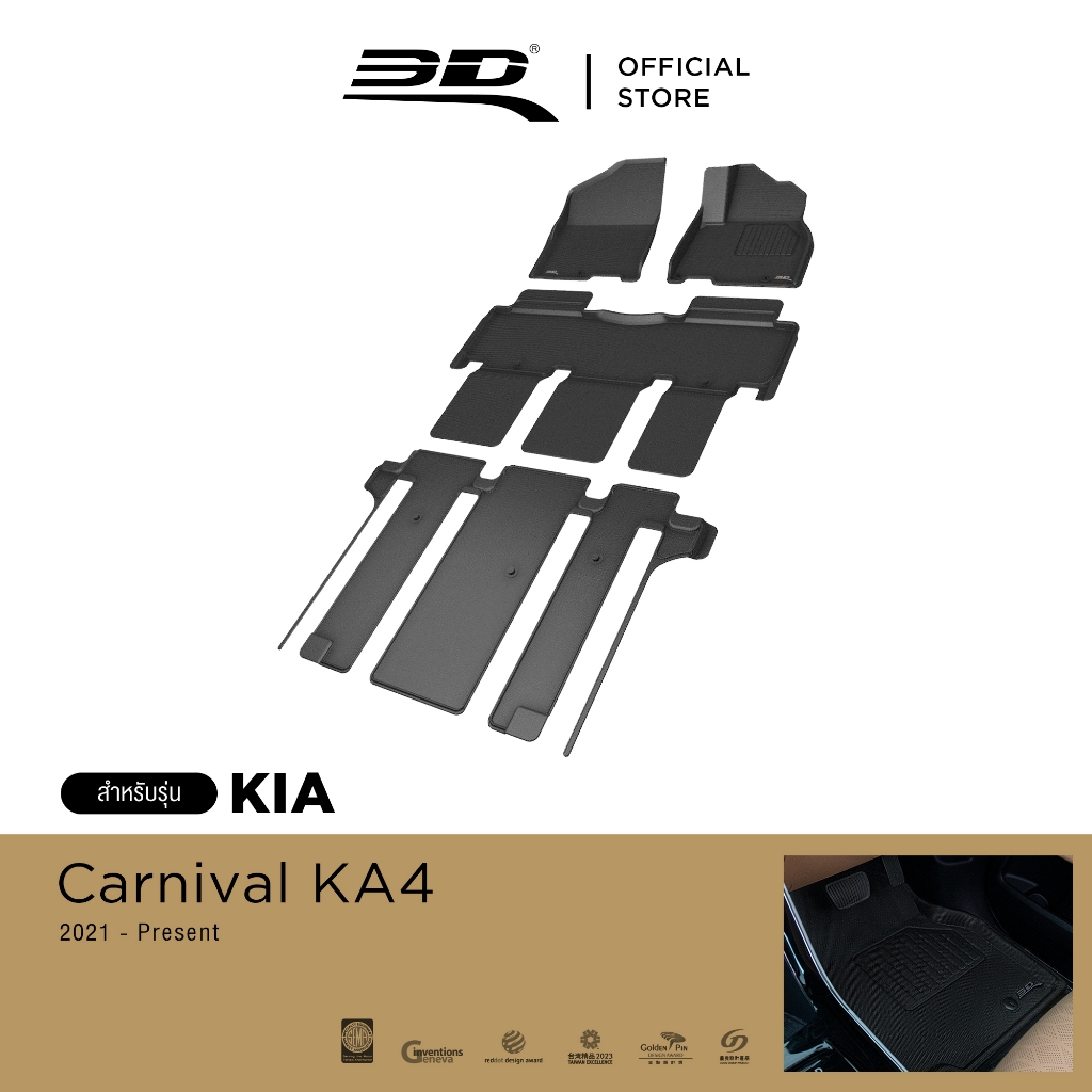 3D Mats พรมปูพื้นรถยนต์ KIA CARNIVAL (KA4) 2020-2024 พรมกันลื่น พรมกันนํ้า พรมรถยนต์ | Shopee ...