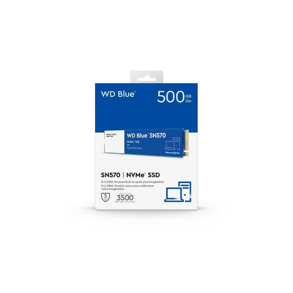 SSD HDD WD 500GB M2 SN570 (WDS500G3B0C-NVME) Blue Nvme M.2 2280 upto ...