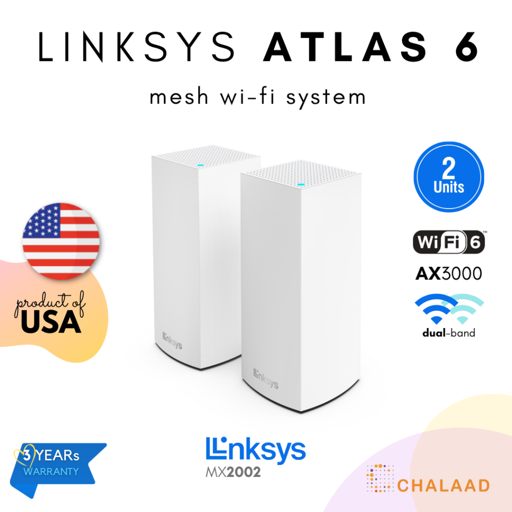 Linksys Atlas 6 MX2002 / MX2003 Mesh Wi-Fi 6 System เราเตอร์ Mesh WiFi6 Dual band AX3000 ...
