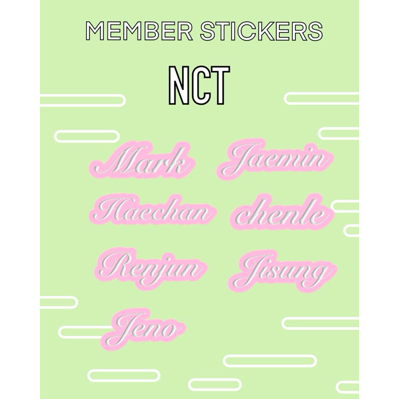 สติ๊กเกอร์ชื่อเมมเบอร์ Text Members NCT NCTDream NCT127 NCTU WayV ...