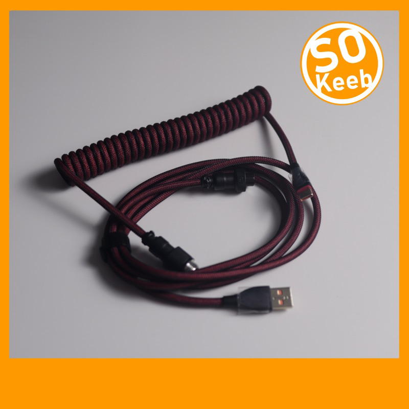Coiled Cable USB-C to A สำหรับ Mechanical Keybaord สายถัก สายเชื่อมต่อ ...