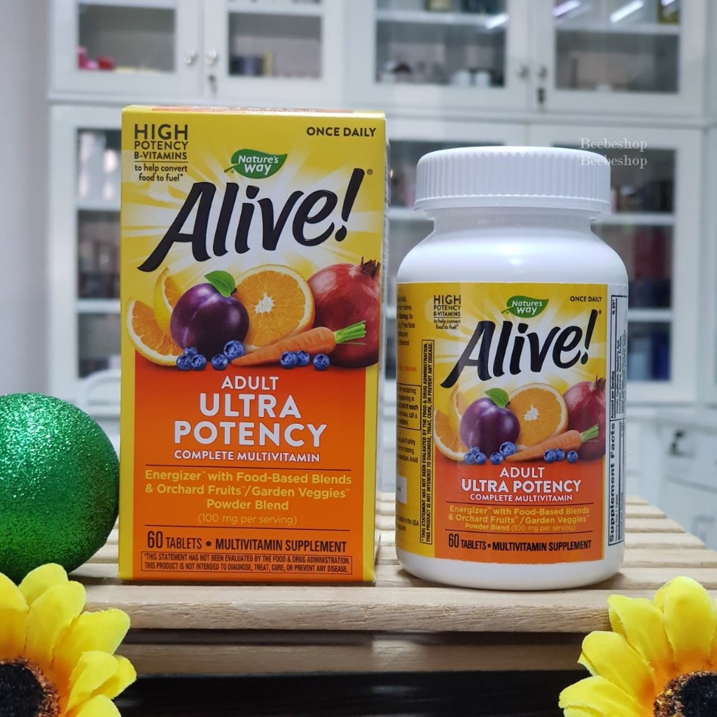 วิตามินรวม High potency alive Nature's Way, Alive! 60 Tablets EXP.05/ ...