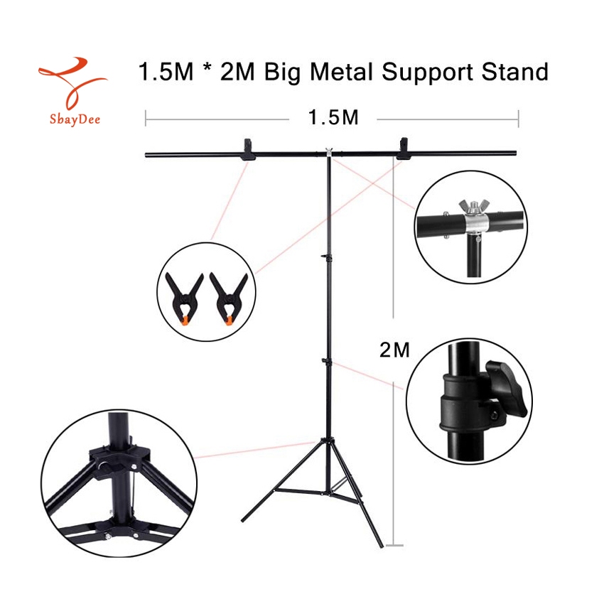 1.5M * 2M Big Photography Studio Video Metal Support Stand System Kit ...