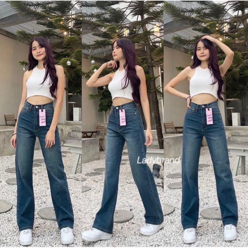 ยีนส์งานกระบอกใหญ่ ผ้ายืดงานป้าย chuu 5 kg jeans | Shopee Thailand