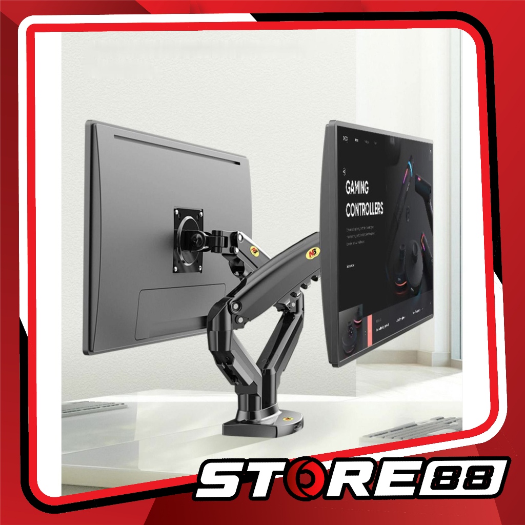 ขาแขวนจอสำหรับจอภาพคู่ NB F160 รองรับการติดตั้งโดยไม่ต้องเจาะรู (G7_014) ฐานโต๊ะสำหรับจอขนาด 17 ...