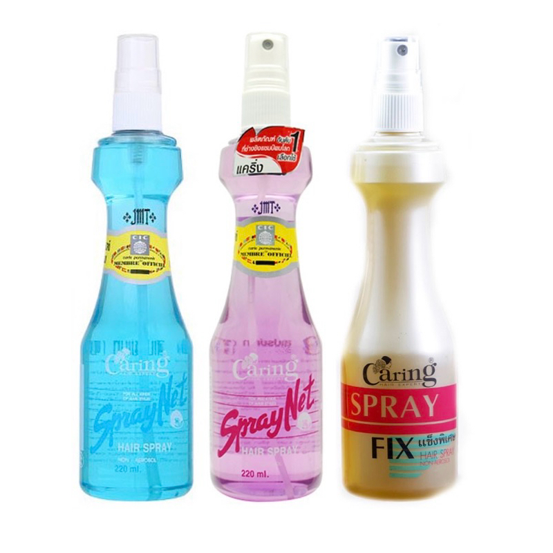 Caring Spray Net/Caring Spray Fix แคริ่ง สเปรย์น้ำจัดแต่งทรงผม | Shopee ...