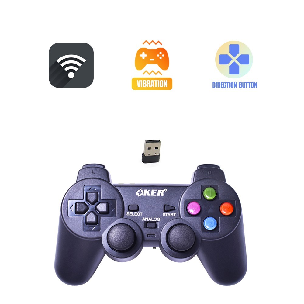 จอยเกมมิ่งไร้สาย Wireless สำหรับ PC/PS3 OKER W76 Gaming Joy Controller | Shopee Thailand