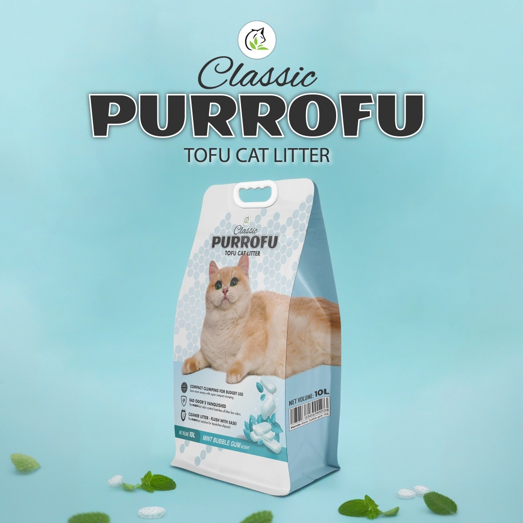 PURROFU Tofu Cat Litter ทรายแมวเต้าหู้ สูตรคลาสสิค ขนาด 10 ลิตร ...