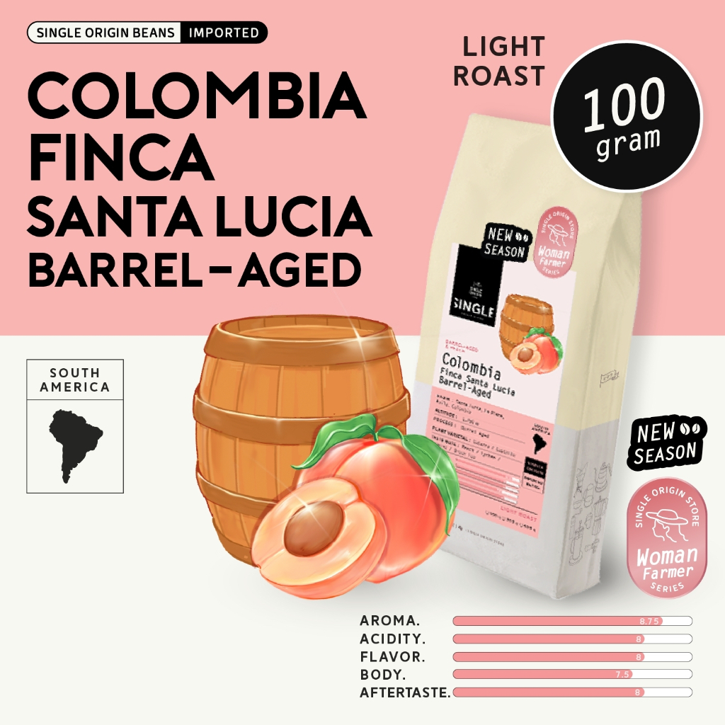 Colombia Finca Santa Lucia Barrel - Aged New Season (Specialty Coffee ...