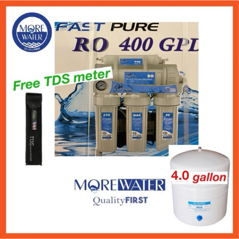 เครื่องกรอง RO 400 GPD Fast Pure พร้อมขาตั้ง | Shopee Thailand