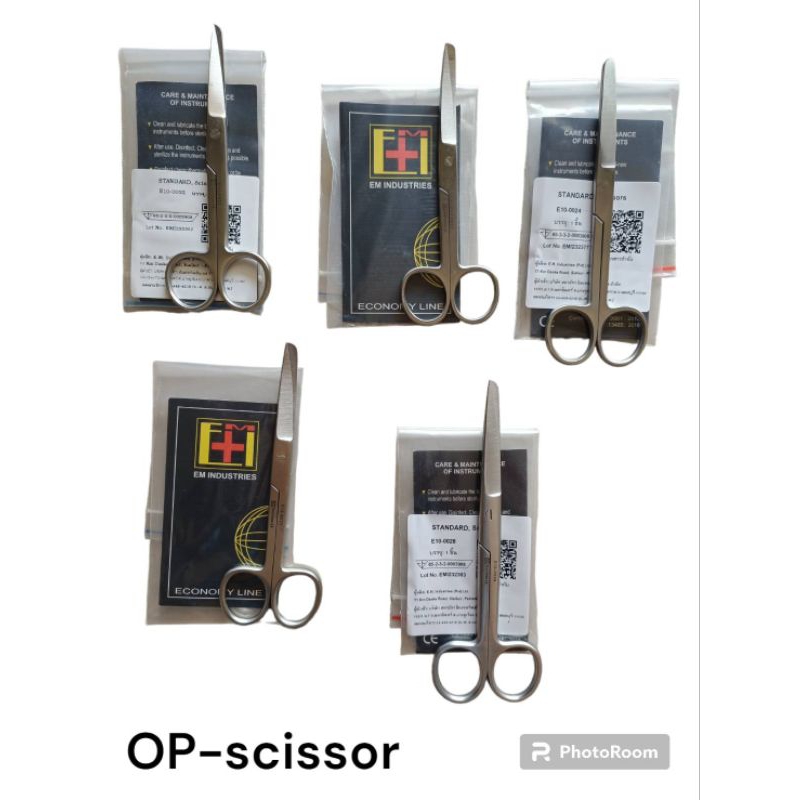 Em industreis กรรไกรสเเตนเลส OP-SCISSORS SH/BL STR,CVD. | Shopee Thailand