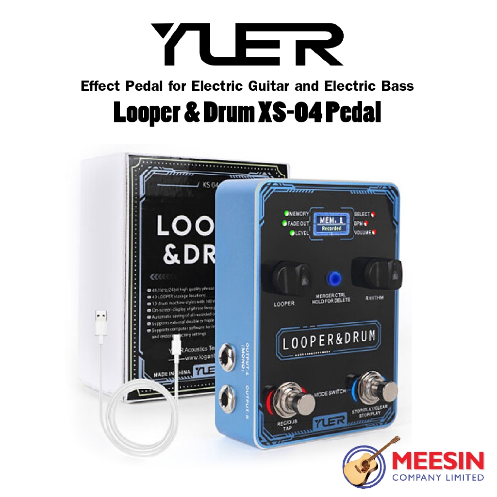 Yuer รุ่น XS-04 Looper & Drum Effect Pedal with Max 160-Min Loop & 100 ...