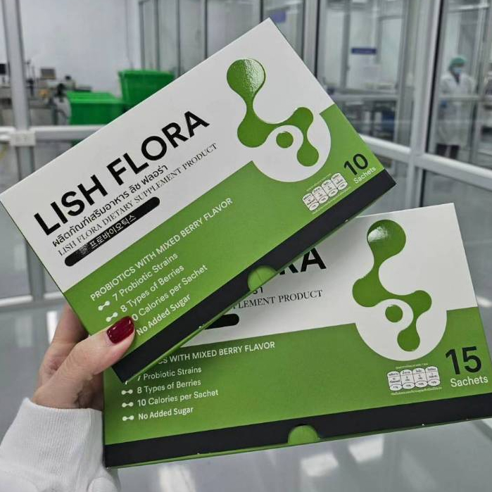 LISH Flora ลิช ฟลอร่า Synbiotics (Probiotics & Prebiotics) ท้องผูก ถ่าย ...