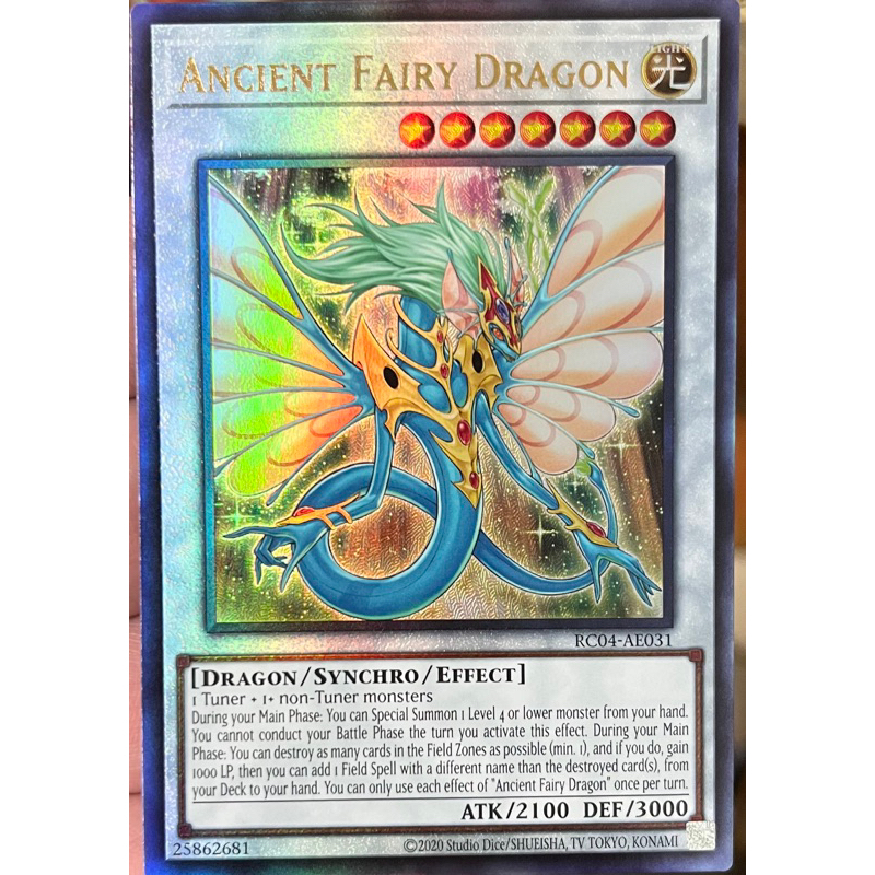 Yugioh Asia-Eng [RC04-AE031] Ancient Fairy Dragon (Ultimate Rare) การ์ดเกมยูกิแท้ถูกลิขสิทธิ์ ...