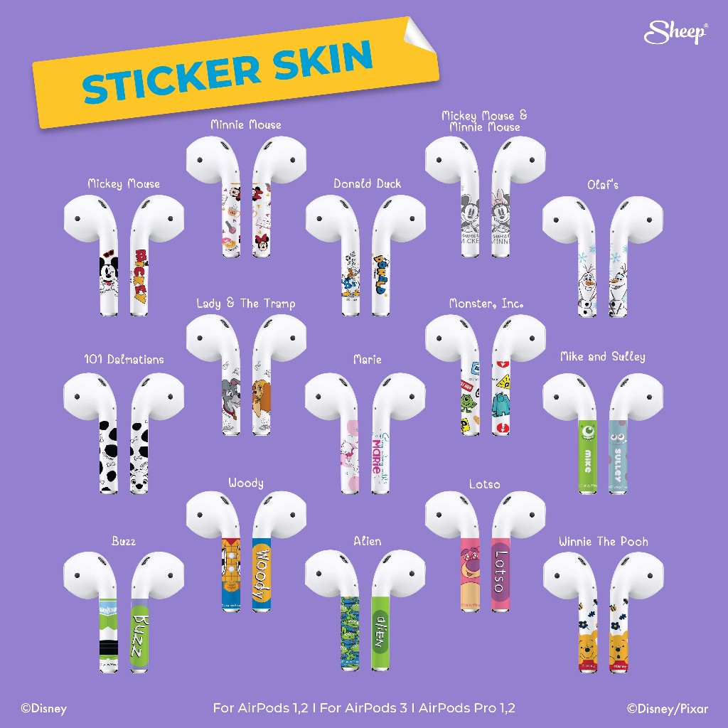 [Wrap for Airpods] Disney Sticker Skin For Airpods 1-2 / 3 / Pro1-2 ติด ...
