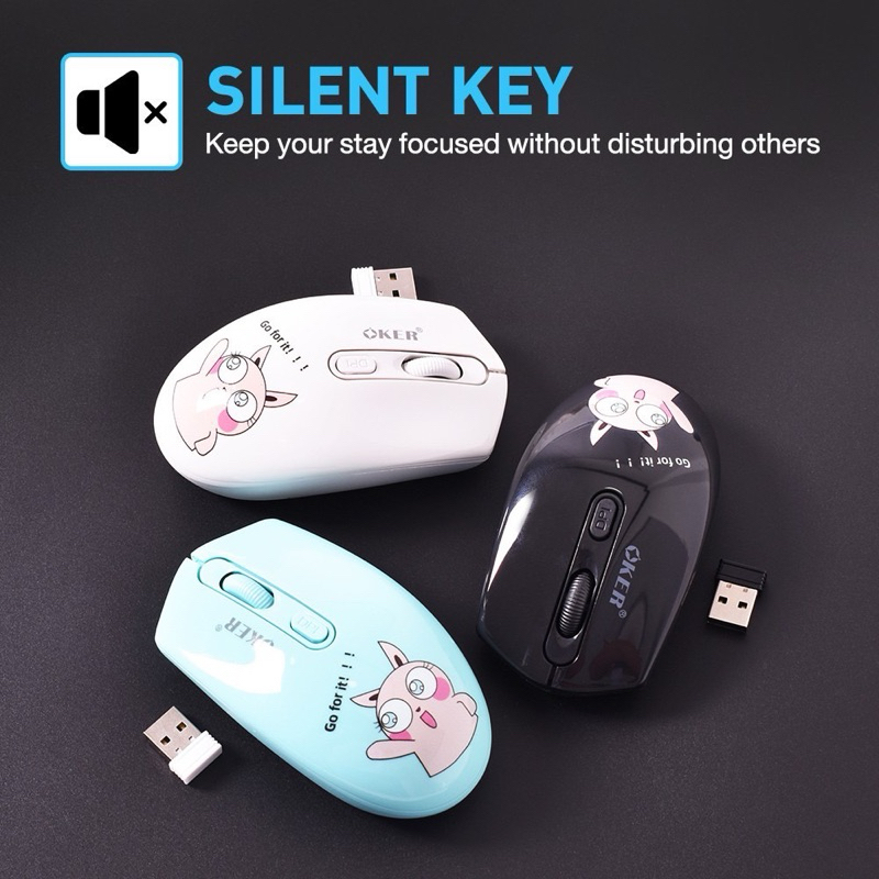 Mouse M836 OKER BLUETOOTH & 2.4ghz DOUBLE CHANNELS WIRELESS MOUSE เมาส์ ...