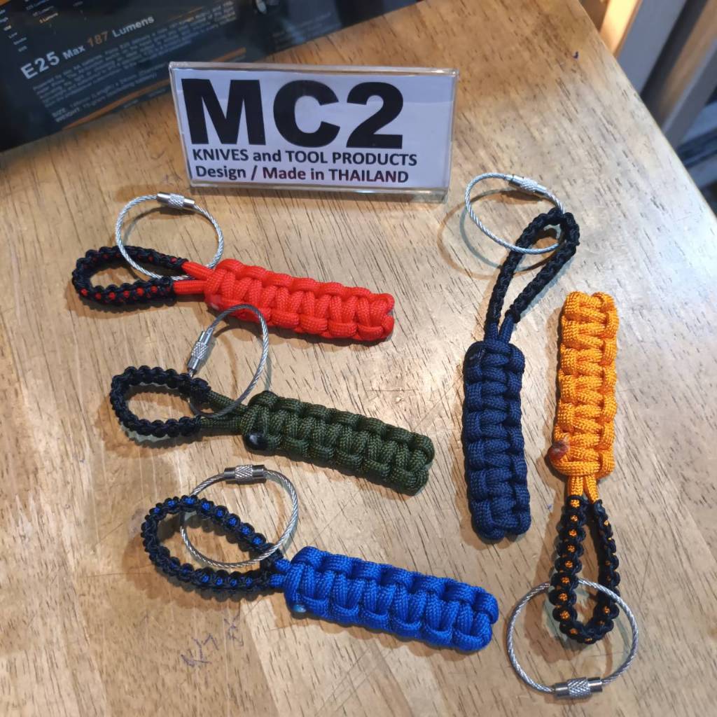 MC2 ฺStainless Steel Sling Key Chain Cobra Knot Lanyard Paracord 550 ...