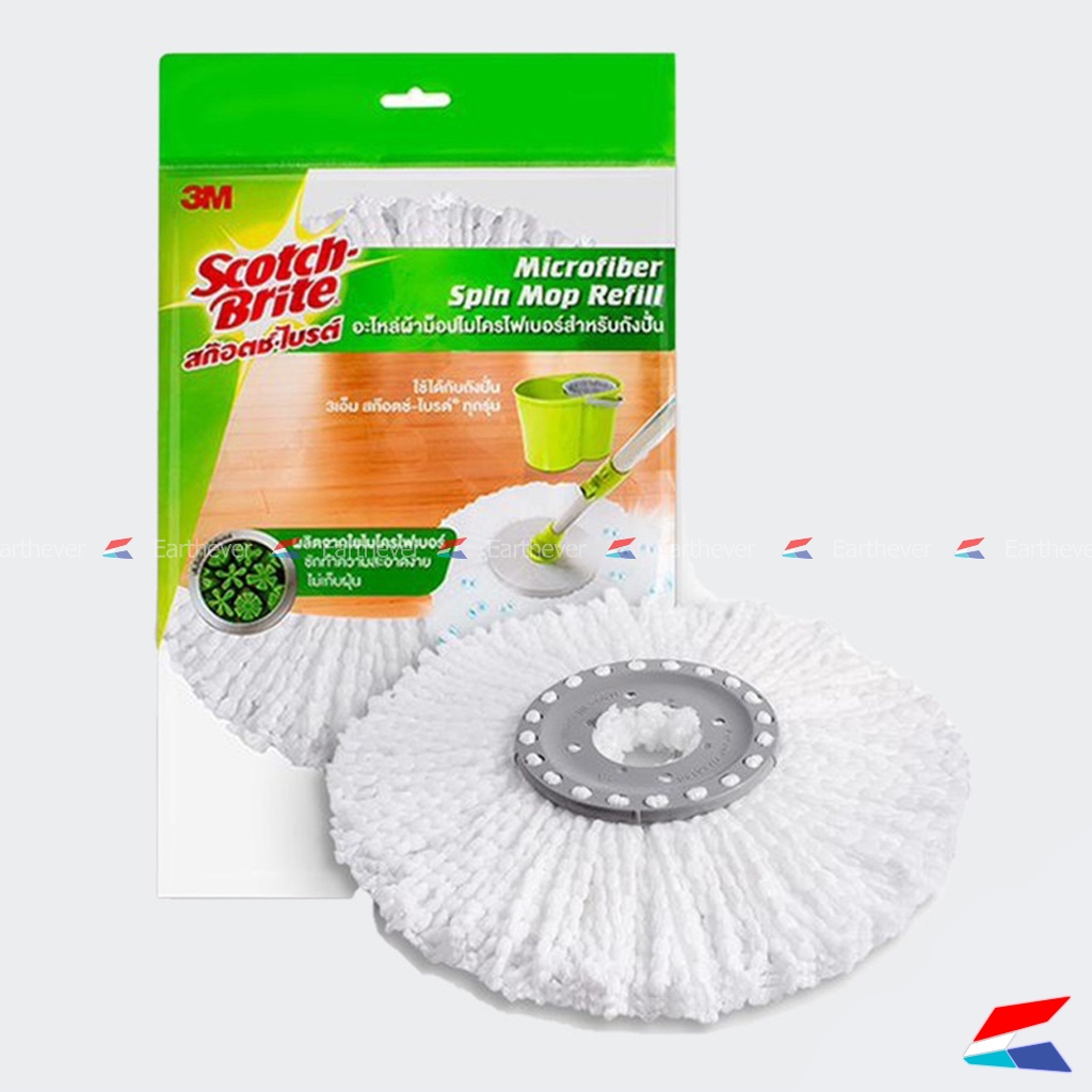 3M Scotch-Brite Spin Mop Refill Single Pack สก๊อตซ์-ไบรต์ อะไหล่ผ้าม็อบ ...