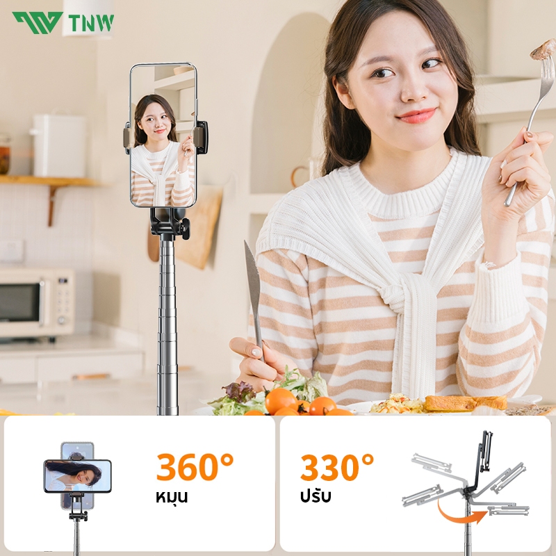 TNW Mini ไม้เซลฟี่ 3 in1 ไม้เซลฟี่มีไฟLED(ถอดได้) หมุนตาม360องศา Selfie ...