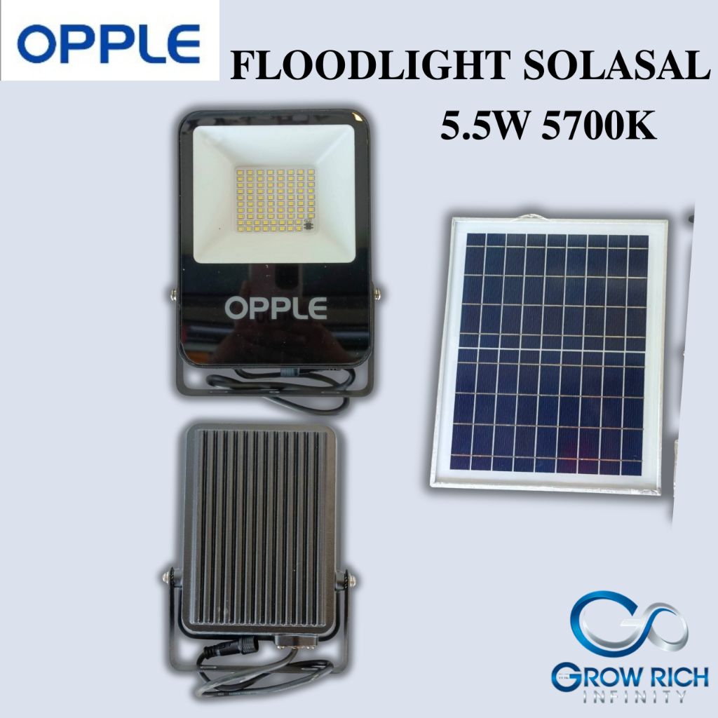 OPPLE Floodlight Solar โคมฟลัดไลท์โซล่าเซลล์ LED | Shopee Thailand