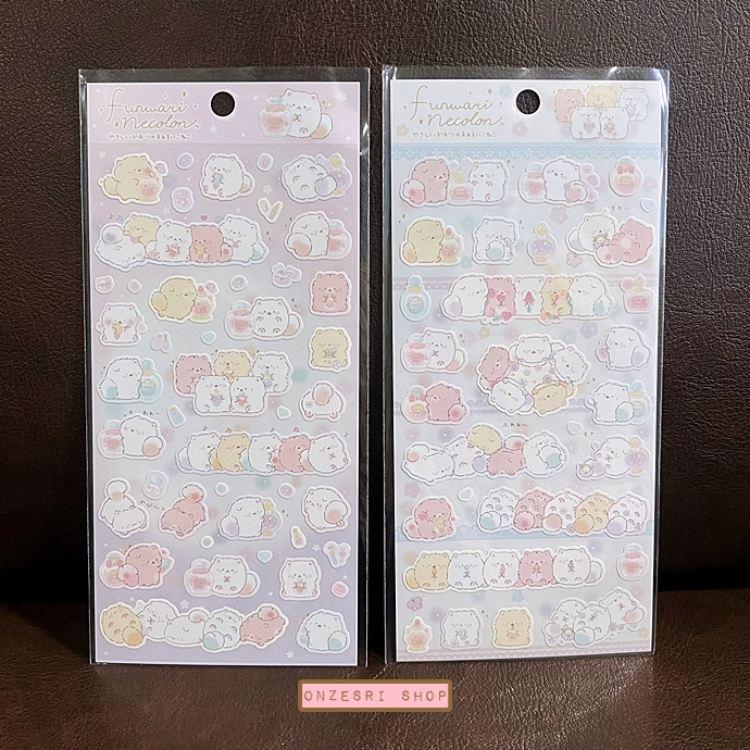 สติกเกอร์ Funwari Necolon Sticker จาก San-X ขนาด 20 x 9.5 ซม. มี 2 แบบ ...