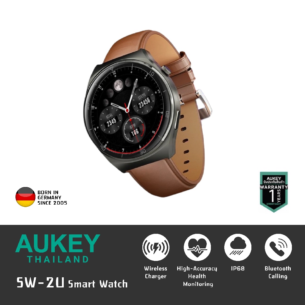 AUKEY SW-2U SmartWatch 2 Ultra สมาร์ทวอทช์ IP68 1.43" AMOLED Display ...